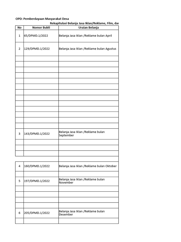Format Lampiran 2 No 6 Surat #1 | PDF