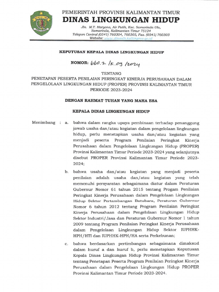 SK Peserta Proper 2023-2024 | PDF