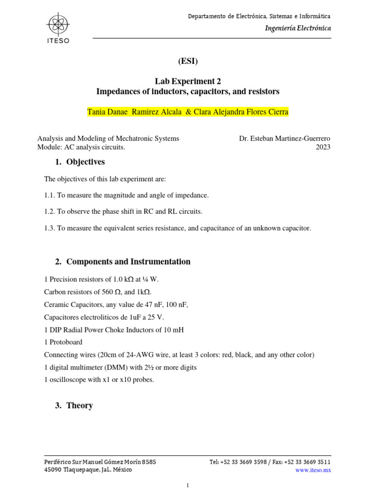 Practica 2 Electronica Pdf Capacitor Electrical Impedance