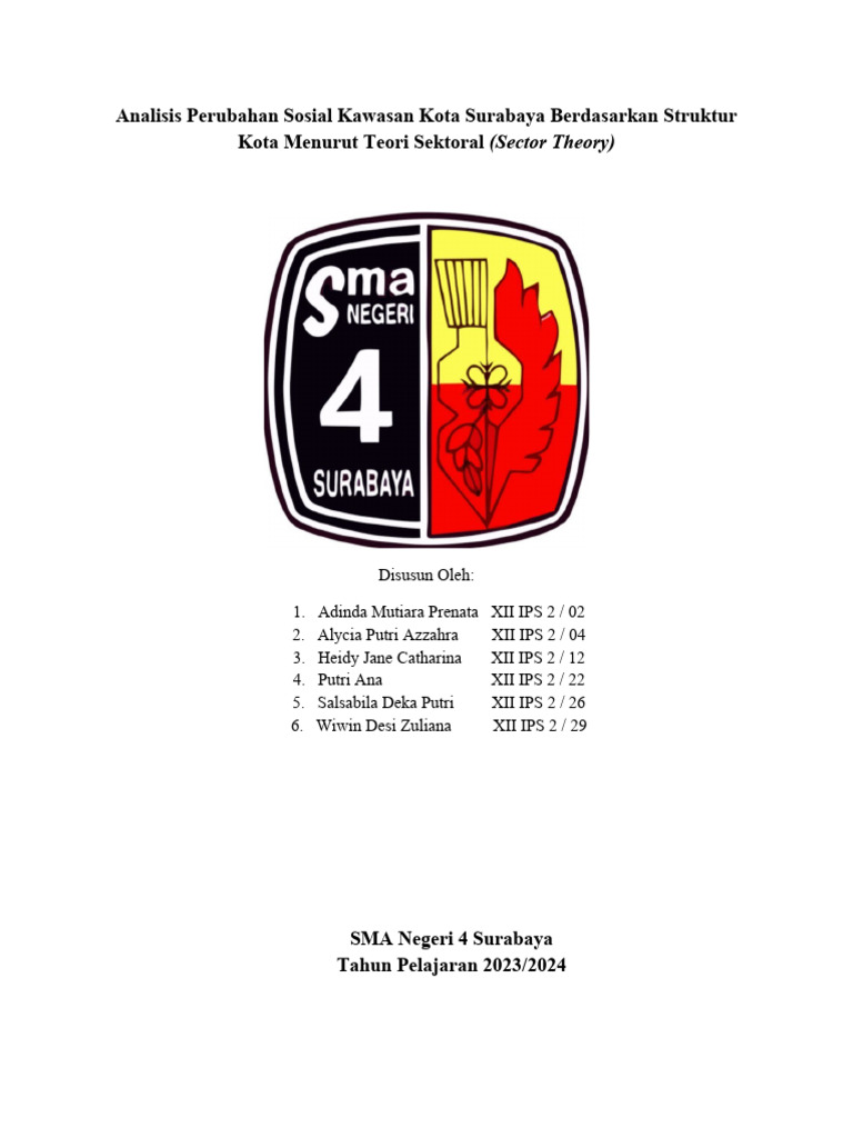 Analisis Teori Sektoral Surabaya | PDF