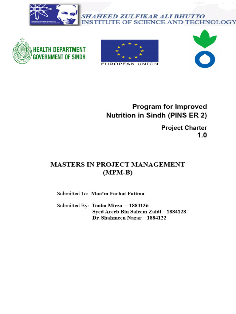Project Charter Sample | PDF | Malnutrition | Food Security