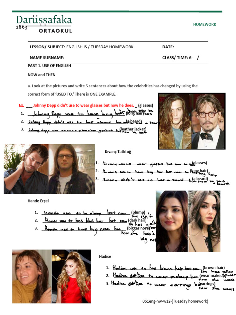 061eng HW w12 Tuesday Homework PDF | PDF