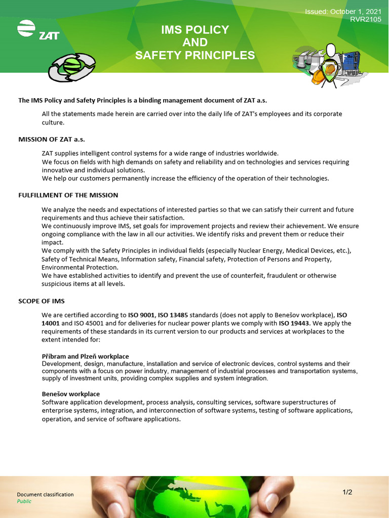 Ims Policy and Safety Principles | PDF | Safety | Nuclear Power