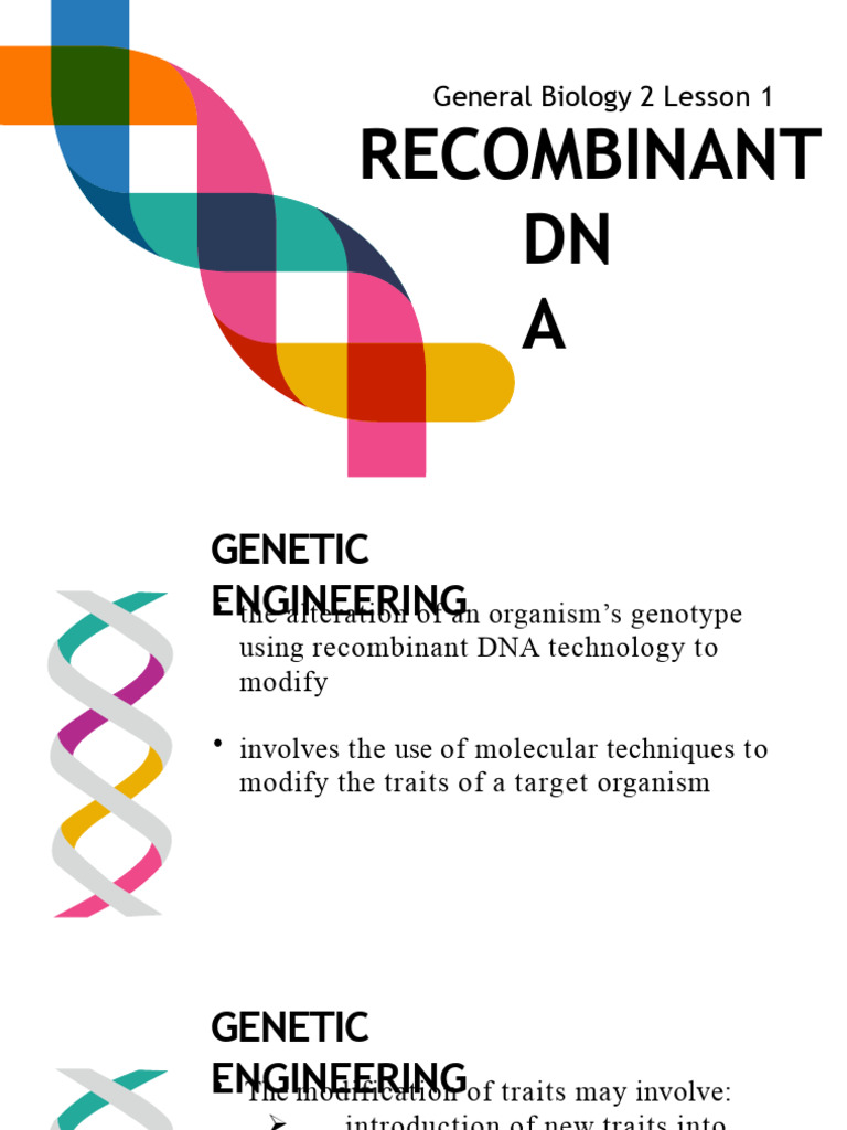 LESSON 1 Recombinant DNA Gen Bio 2 PPT 1 S.Y. 2020 2021 Min | PDF ...