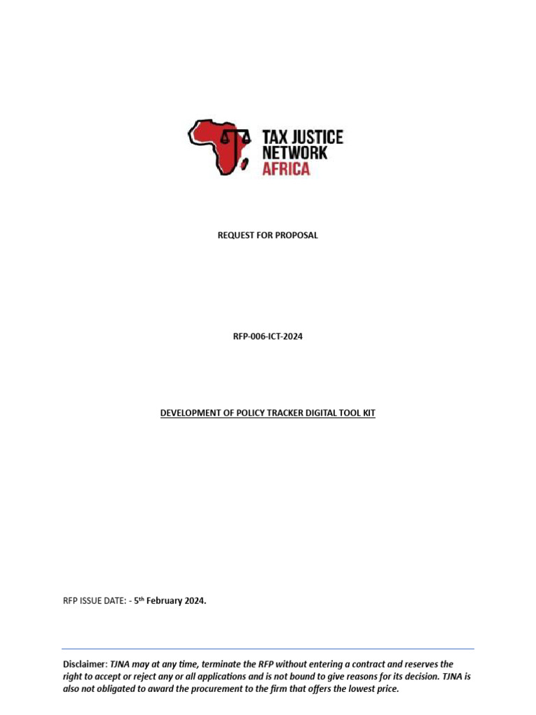 RFP - Policy Tracker Digital Tool Kit - 0 | PDF | Request For Proposal ...