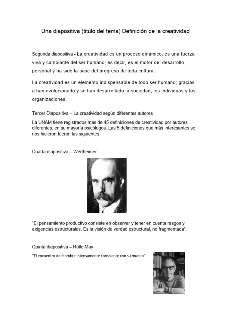 Definiciones de Creatividad por Autores | PDF | Política