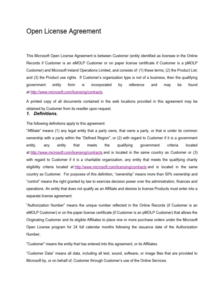 Open License Agreement | PDF | License | Arbitration
