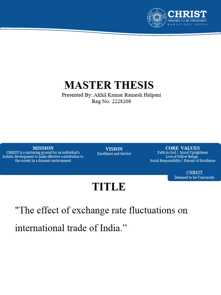 Master Thesis Proposal Viva - Instructions | PDF | Exchange Rate | Exports