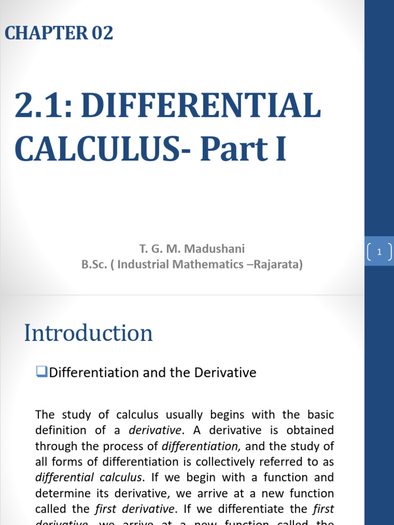 Differential Calculus: Derivatives Explained | PDF | Derivative | Calculus