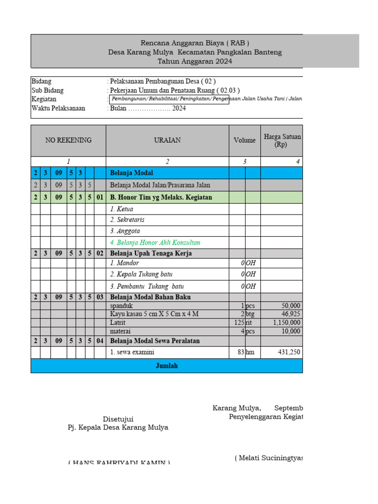 Rab Jalan Usaha Tani RT 26 | PDF