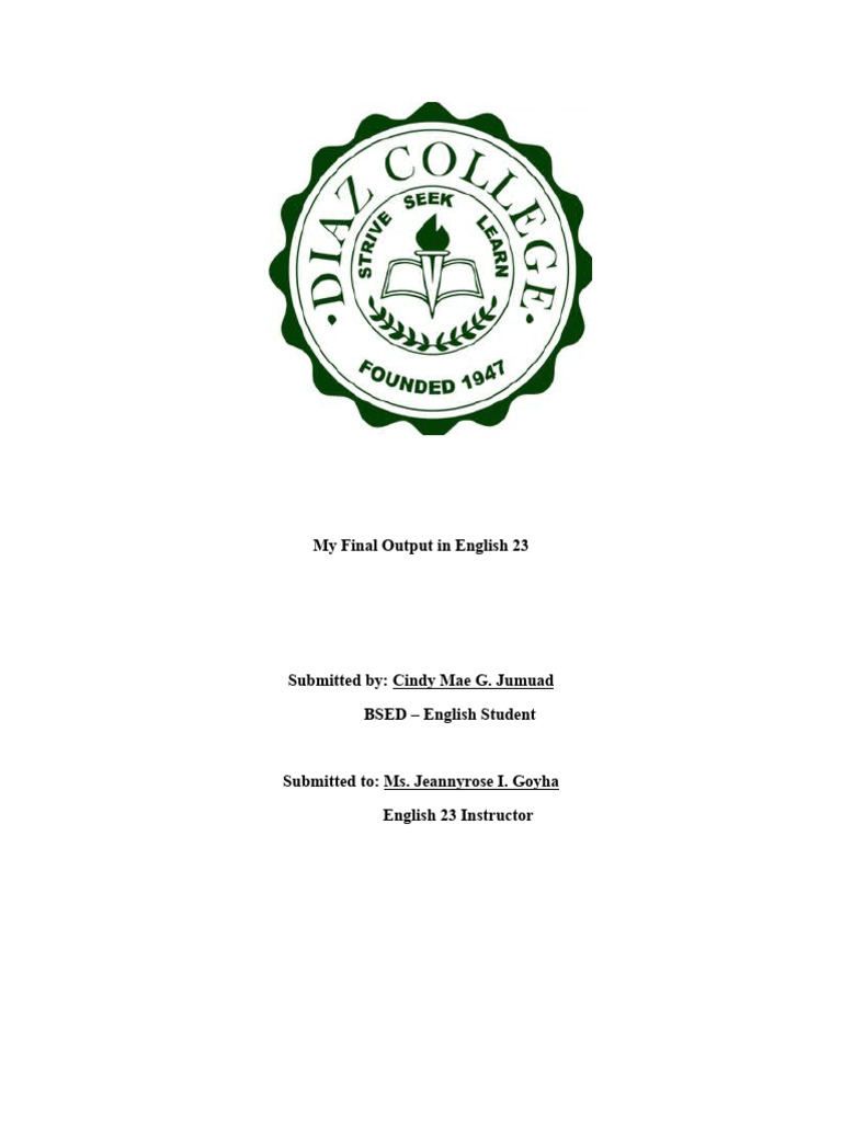 Final Output in English 23 | PDF | Psychoanalysis | Id