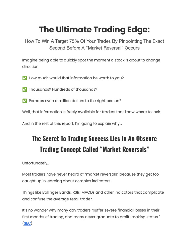 The Ultimate Trading Edge | PDF | Day Trading | Investing