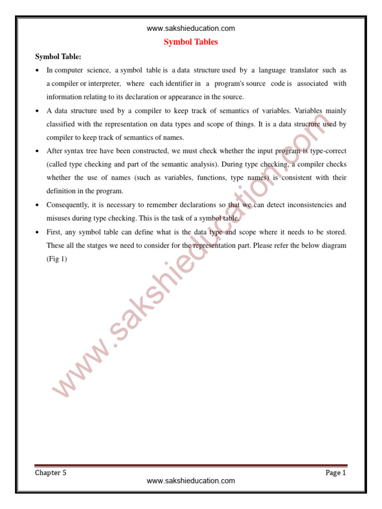 Symbol Tables | PDF | String (Computer Science) | Class (Computer Programming)