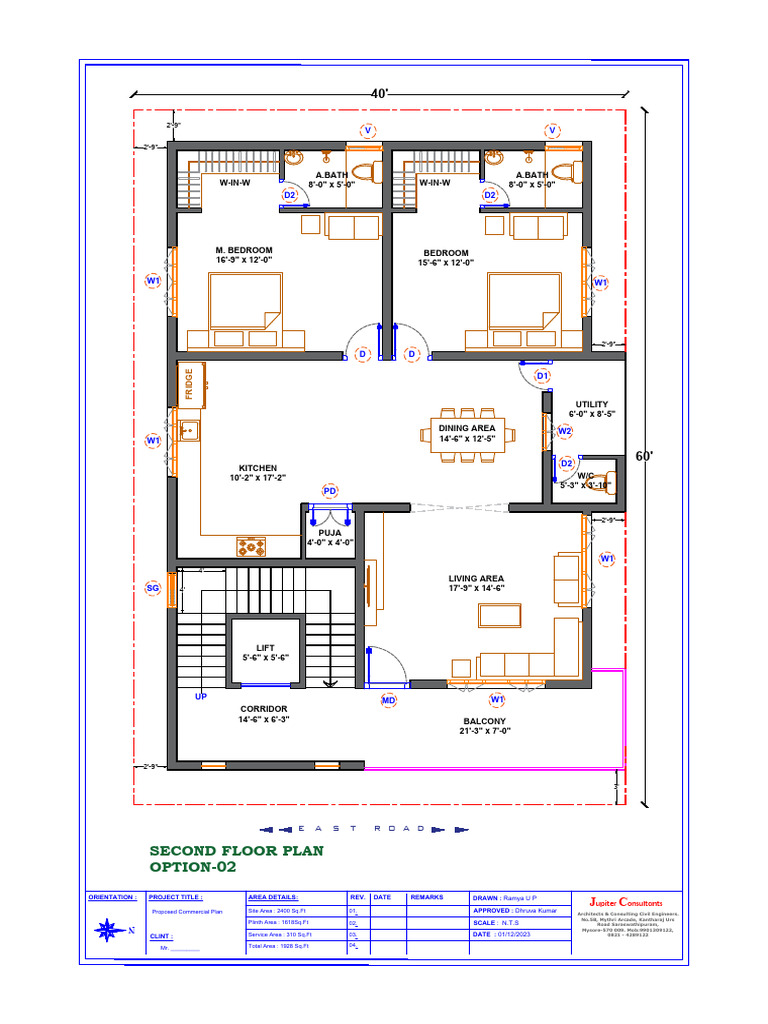 40 X 60 COMMERCIAL SECOND FLOOR OPTION - 02 | PDF