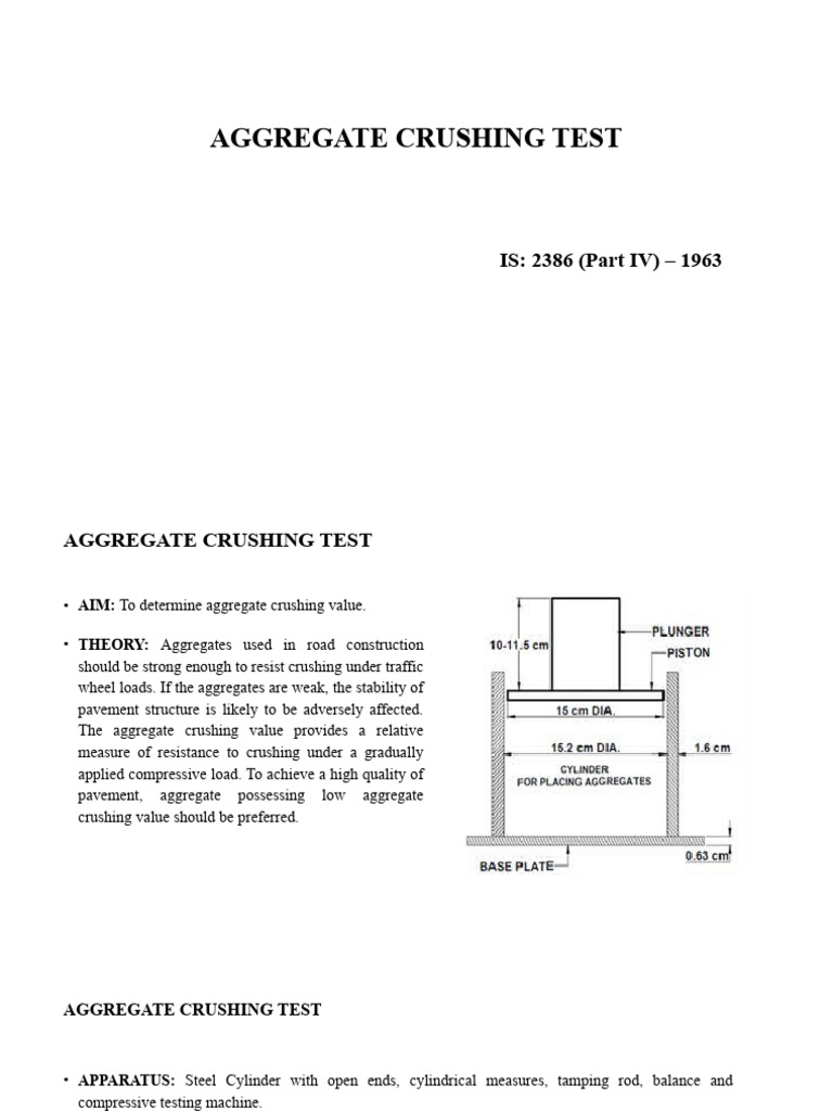 Aggregate Crushing Test | PDF