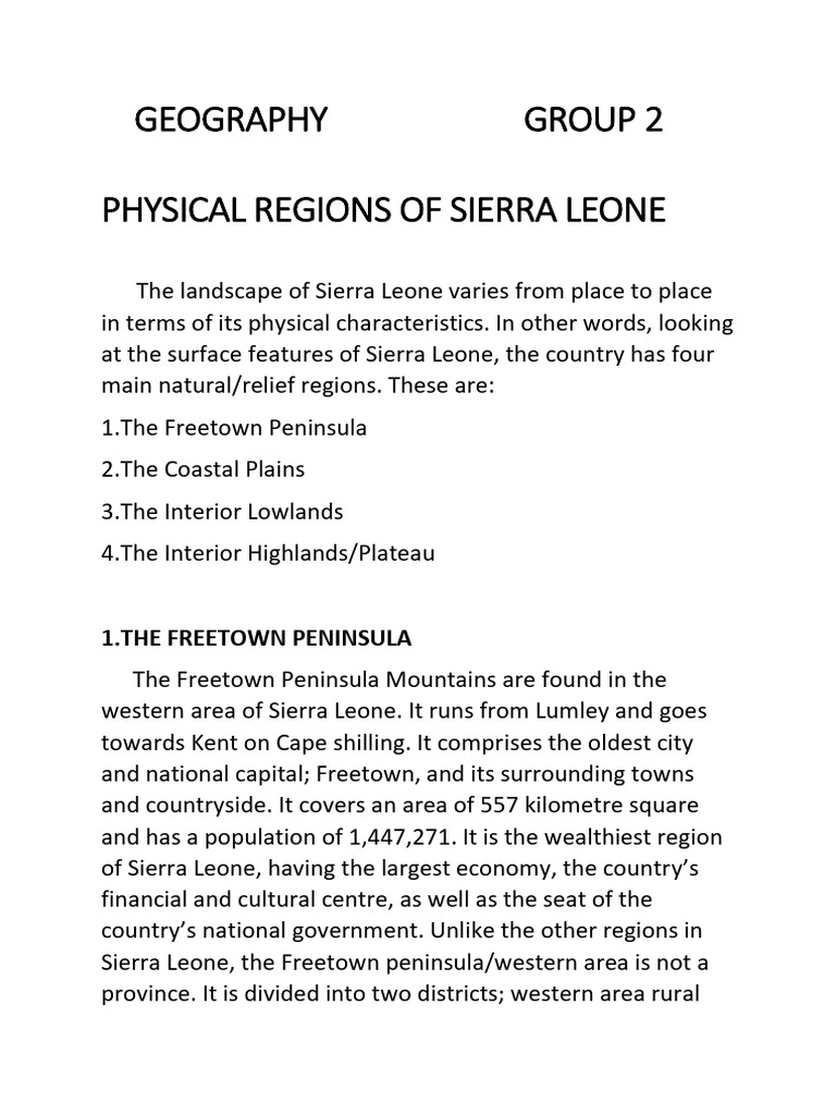 GEOGRAPHY | PDF | Sierra Leone | Plateau