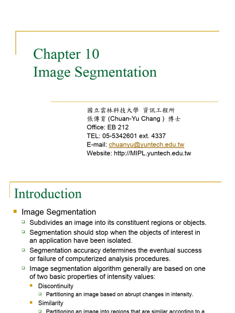 Chapter 10 Image Segmentation Pdf Multidimensional Signal Processing Algorithms 1976