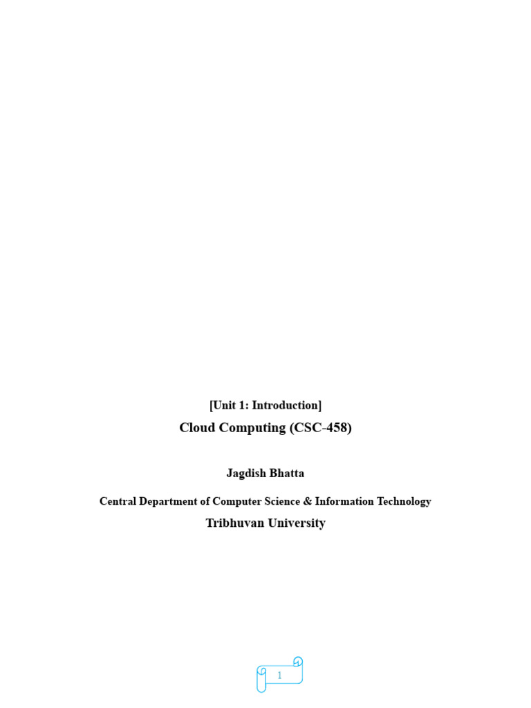 Unit 1 | PDF | Cloud Computing | Distributed Computing