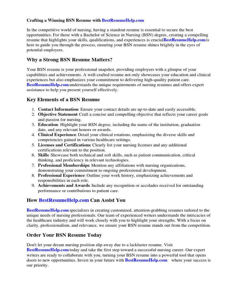 BSN Resume | PDF | Nursing | Résumé