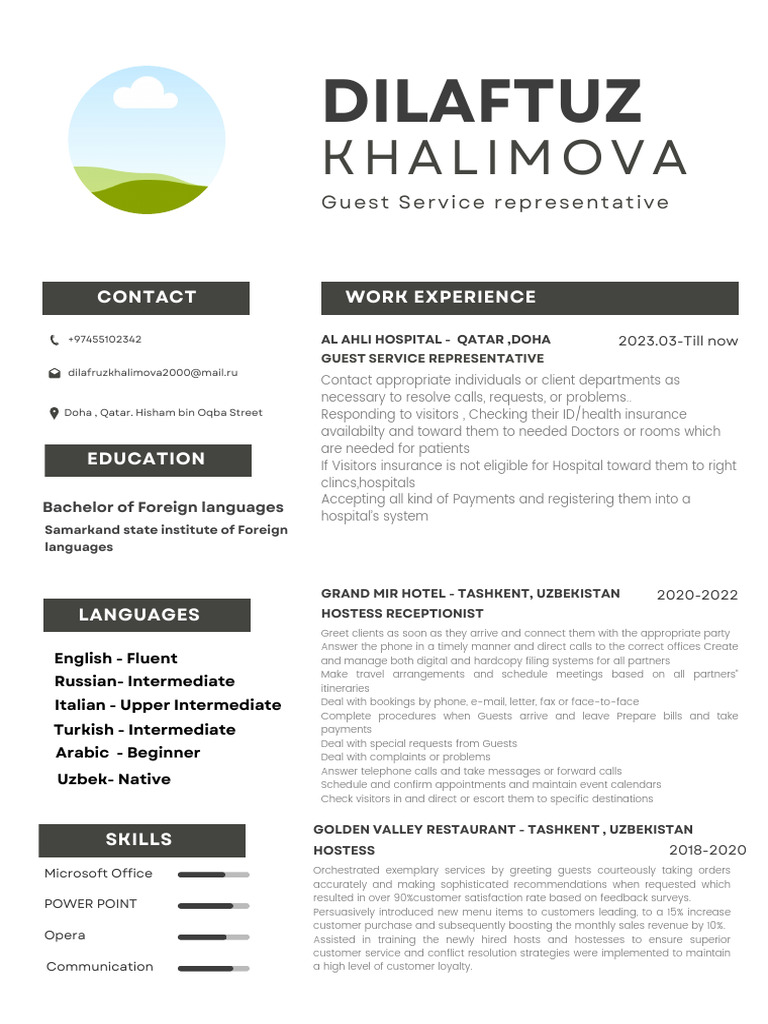 Dilafruz CV | PDF | Uzbekistan | Business