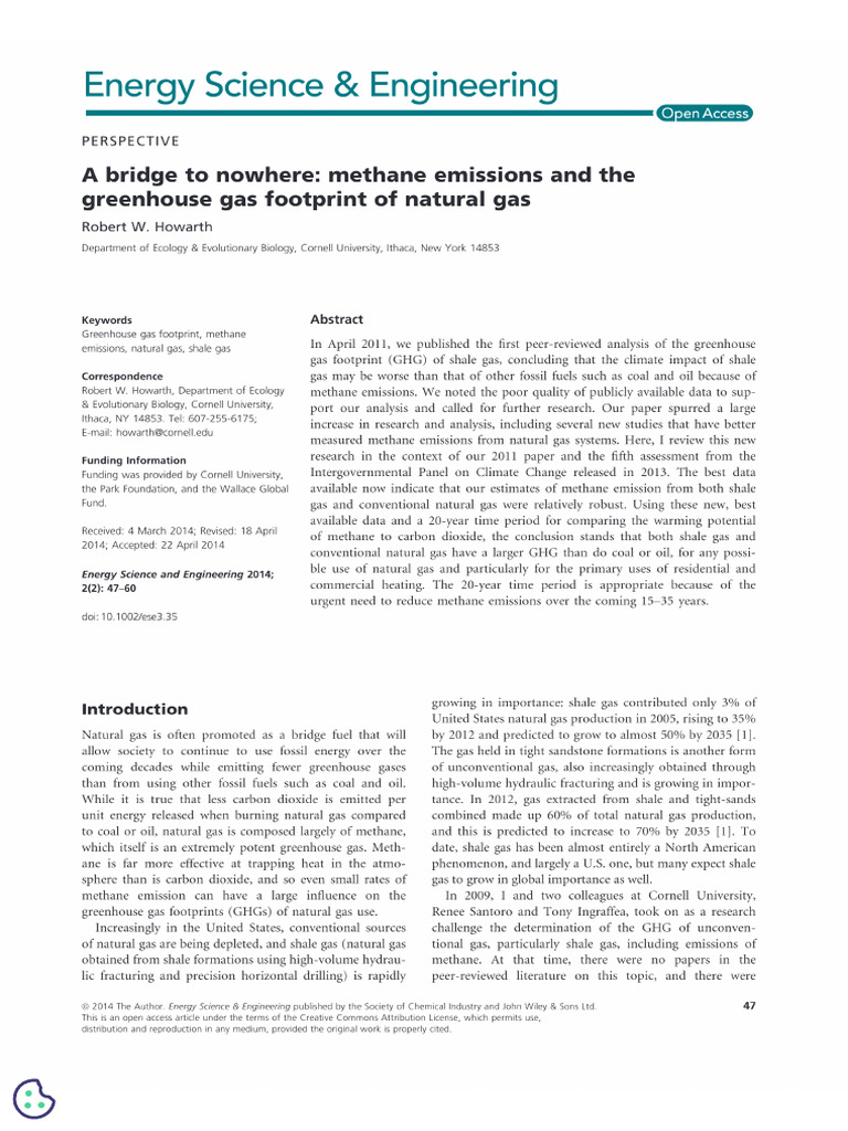 A Bridge To Nowhere - Methane Emissions and The Greenhouse Gas ...