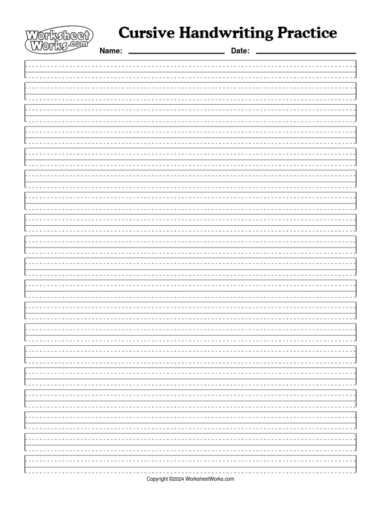 WorksheetWorks Cursive Handwriting Practice 1 | PDF WorksheetWorks Cursive Handwriting Practice 1 | PDF