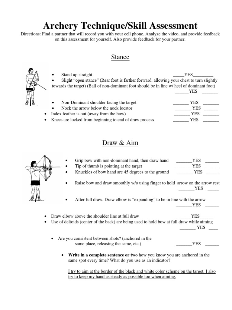 Archery Skill Assessment Guide | PDF | Archery | Bow And Arrow