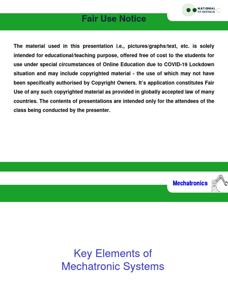 Key Elements of Mechatronics | PDF | Actuator | Machines