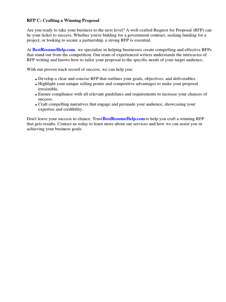 RFP Cover Letter Sample | PDF | Request For Proposal | Business