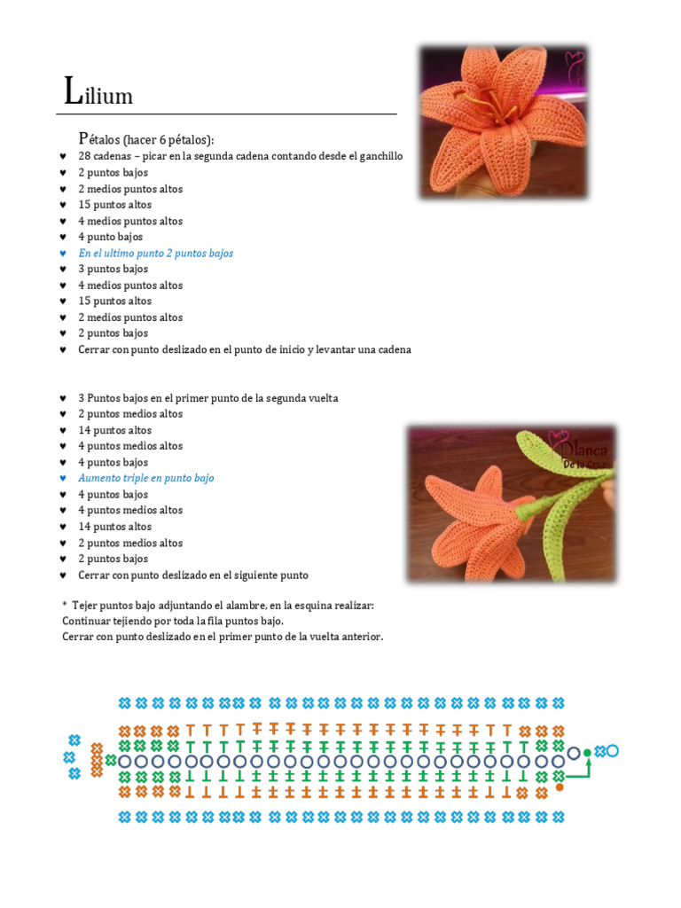 Lirio a Crochet: Patrón Paso a Paso | PDF