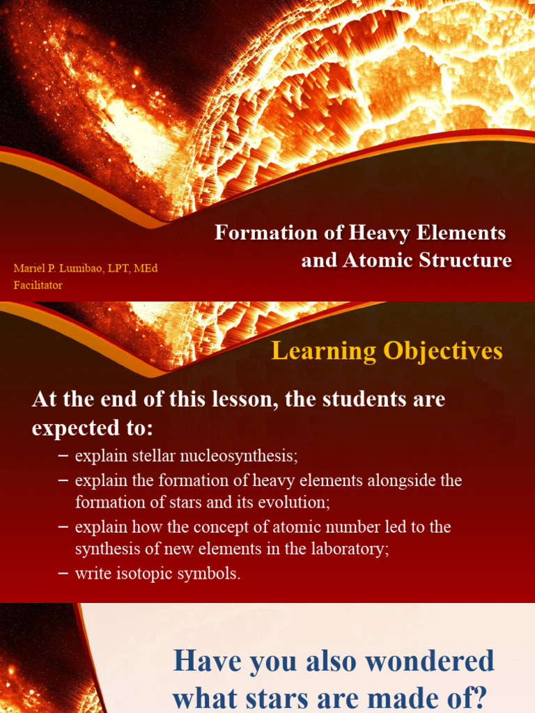 Formation of Heavy Elements | PDF | Stars | Atoms
