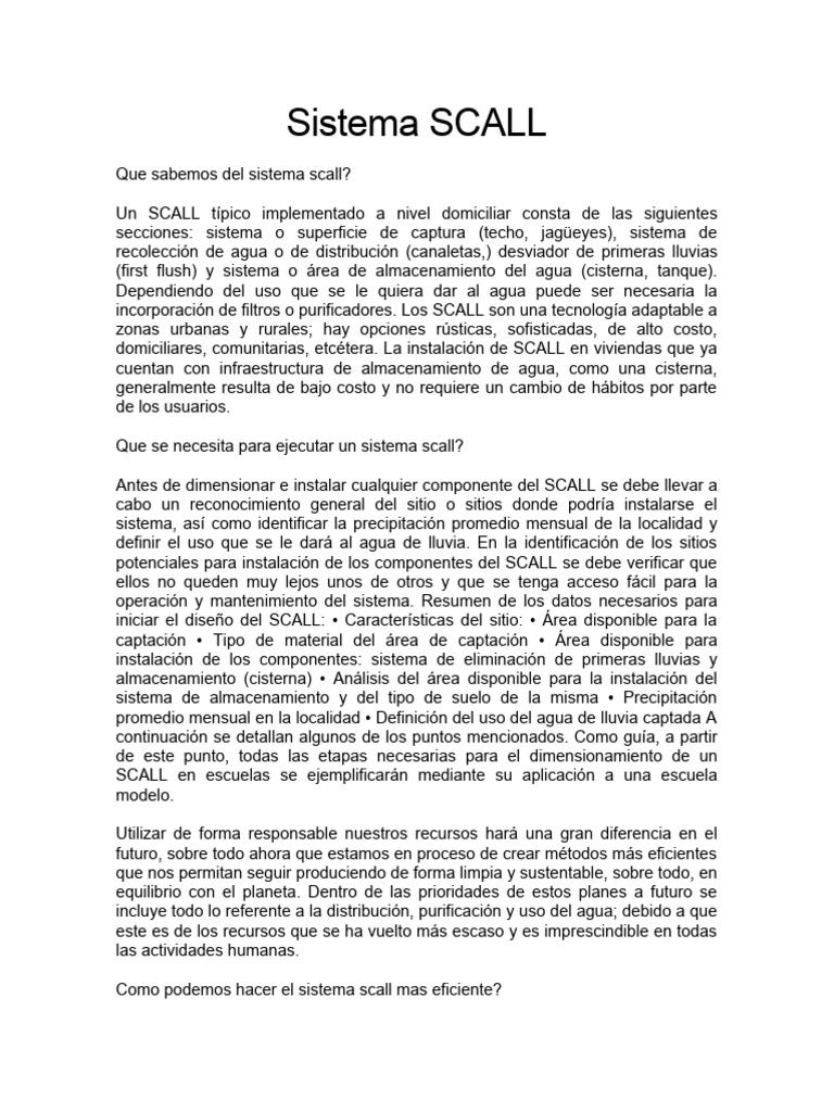 Sistema SCALL | PDF | Agua | Agua potable