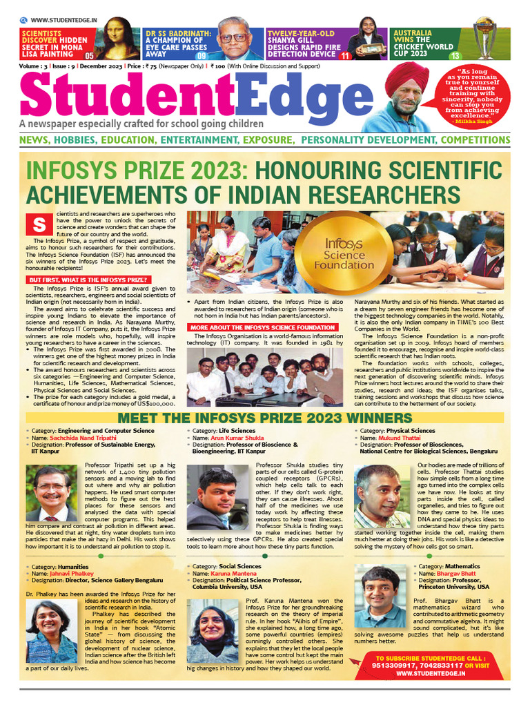 Student Edge December 2023 Digital | PDF | Moon | Gene