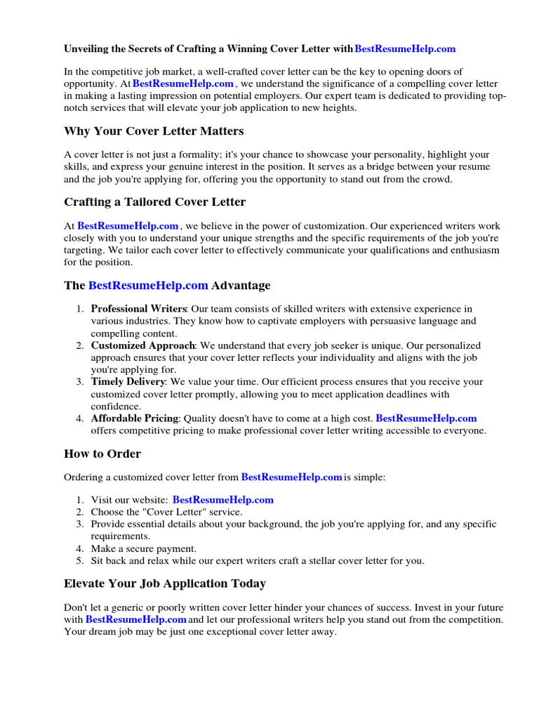 Cover Letter Guidelines 2017 Pdf Résumé Computing