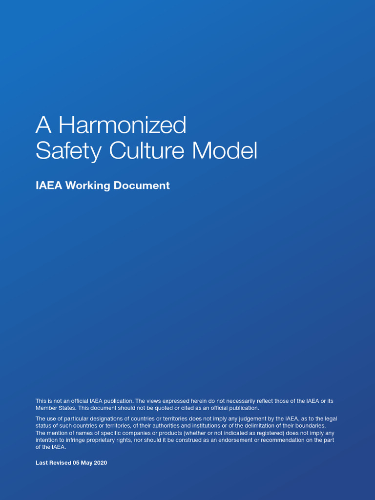 ML20219A759 IAEA Safety Culture Model | PDF | Risk | Leadership