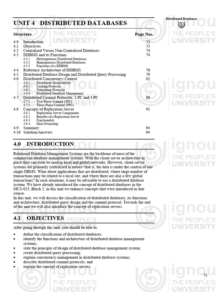 Unit 4 | PDF | Databases | Replication (Computing)