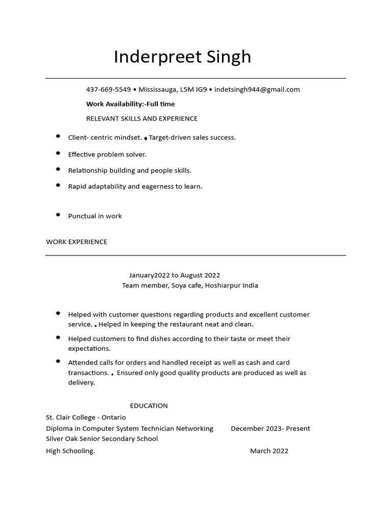 Job Application: Inderpreet Singh | PDF | Business | Art