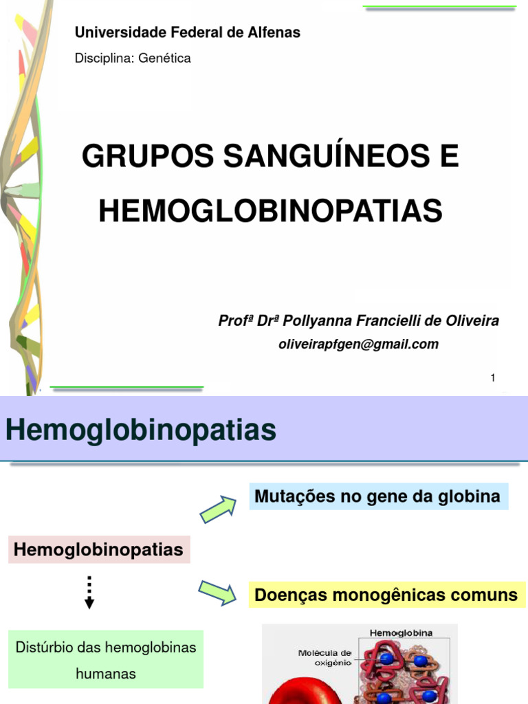 Grupos Sanguíneos e Hemoglobinopatias - Removed | Download grátis PDF | Hemoglobina | Anemia