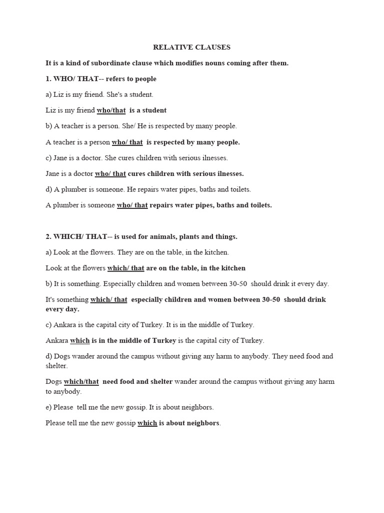 Relative Clauses. Introduction | PDF | Grammar | Syntax