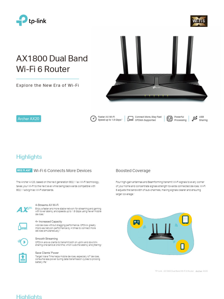 TP Link Archer-AX20 User Manual | PDF | Wi Fi | Computer Network