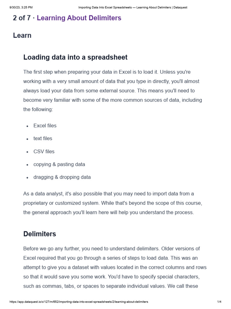2 - Learning About Delimiters | PDF | Comma Separated Values | Microsoft Excel