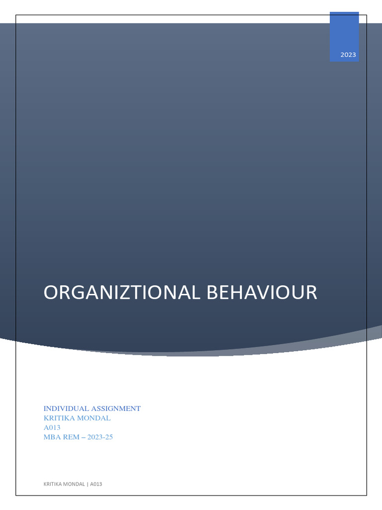 Ujjwal Chaudhary A010 - OB ASSIGNMENT | PDF | Leadership | Conflict Resolution