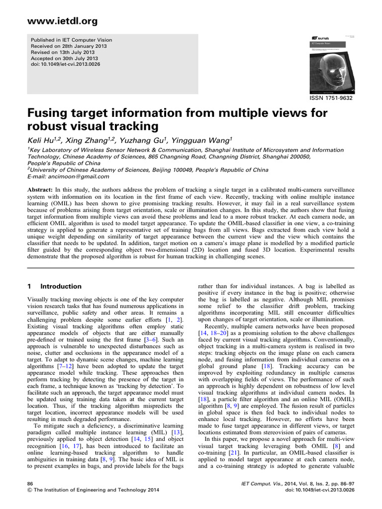Fusing Target Information From Multiple | PDF | Computer Vision | Cognitive Science