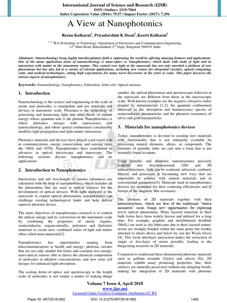 Nanophotonics | PDF | Nanotechnology | Microscope
