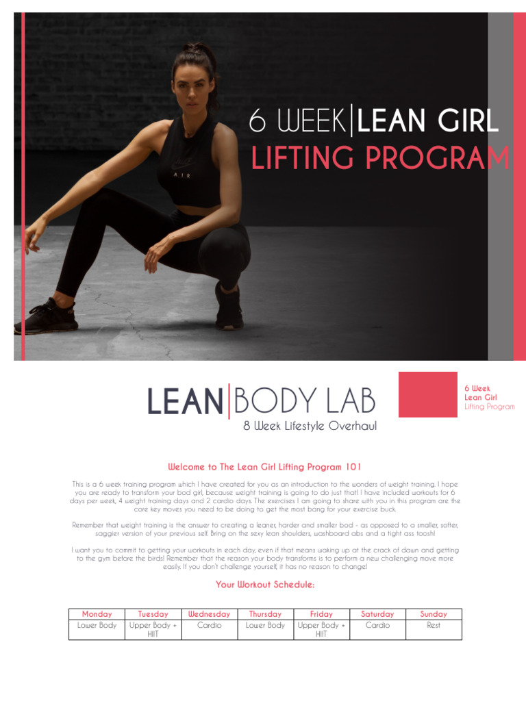 1570113269061lean Body Lab-6 Week Lean Girl Lifting Program-V3 | Download Free PDF | Weight ...