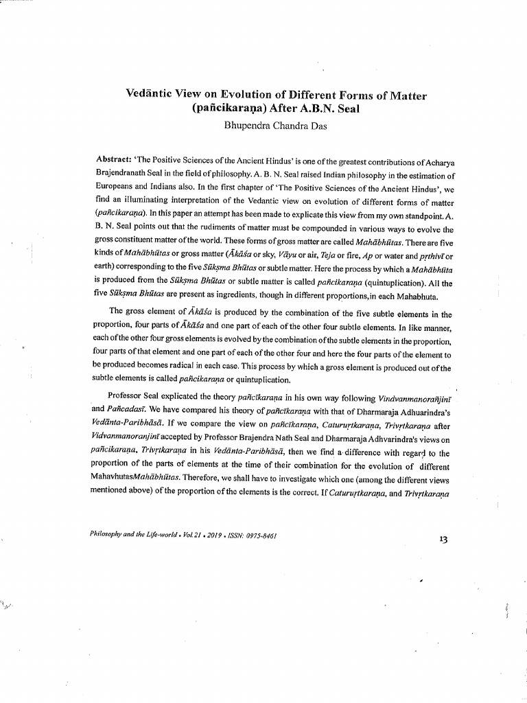 2 - Vedantic View On Evolution of Different Forms of Matter ...