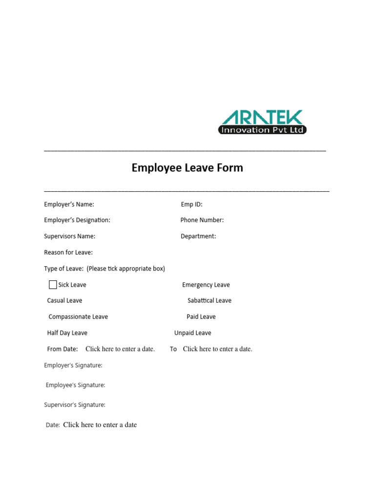 Employee Leave Form | PDF