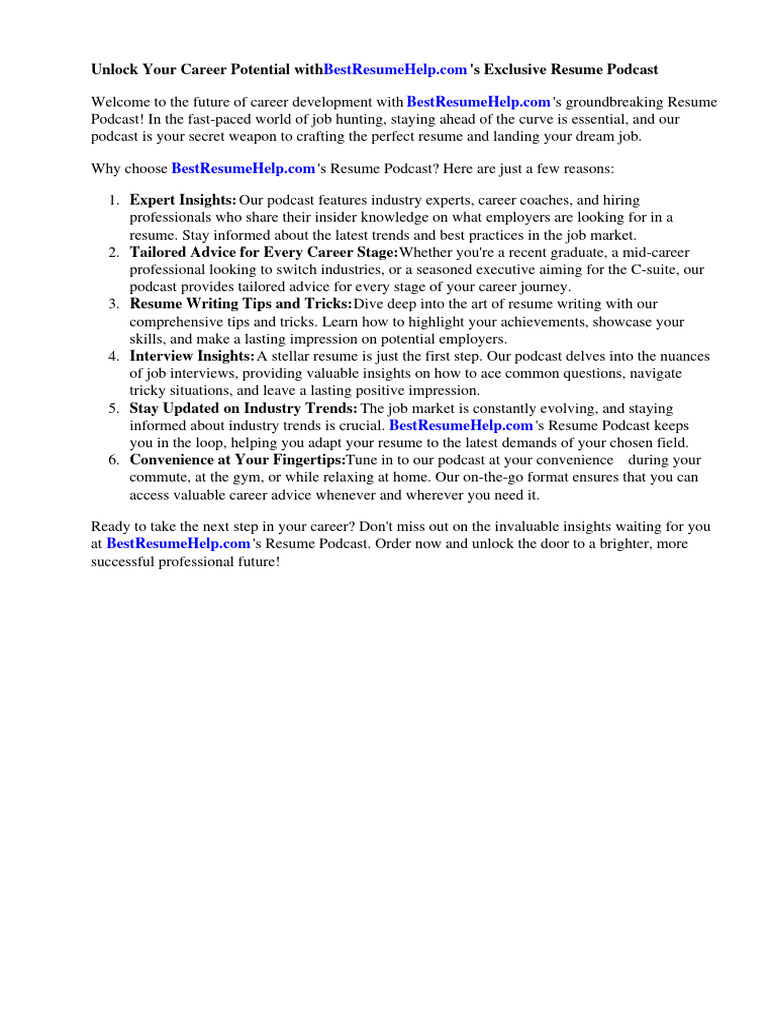 Resume Podcast | PDF | Résumé | Public Speaking