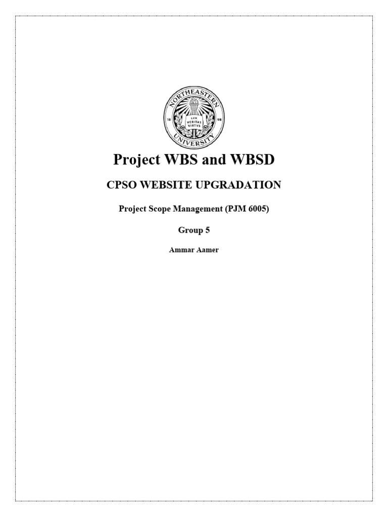 WBS & WBSD - Project Scope Statement - 6005 - GRP 5 | PDF | Usability ...
