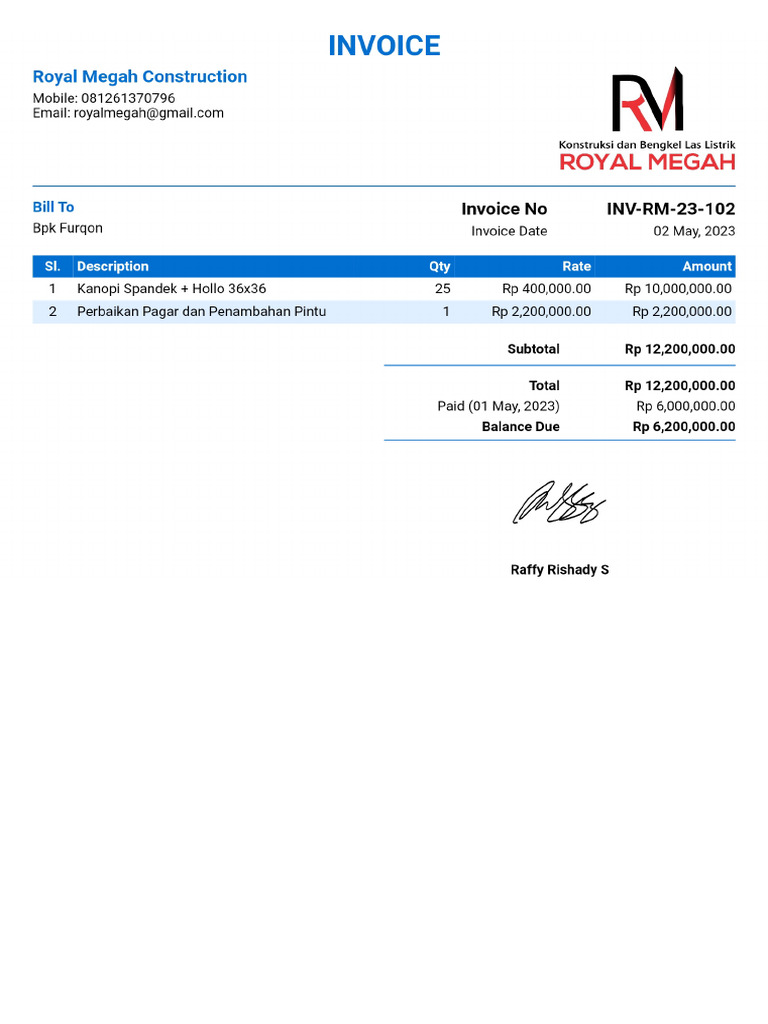 Invoice INV RM 23 102 | PDF